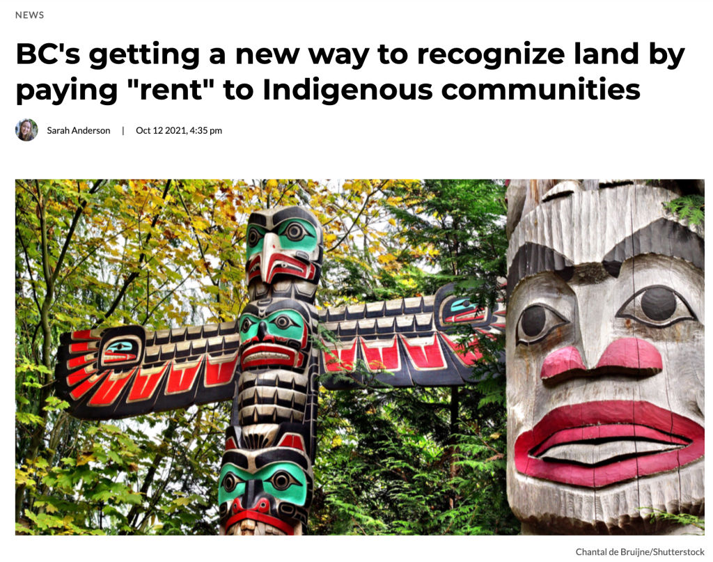 Daily Hive: BC’s getting a new way to recognize land by paying “rent ...